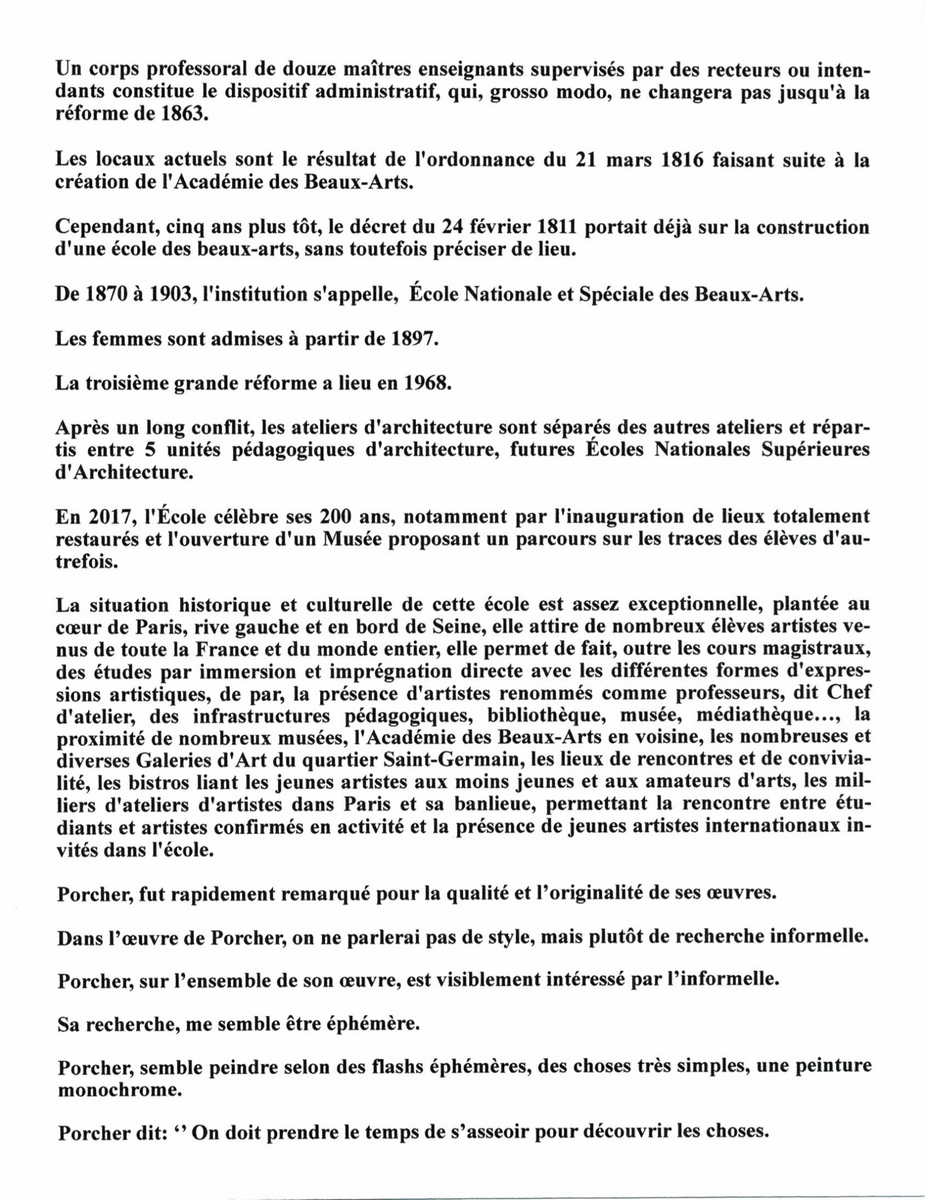 PORCHER JEAN 1927- (FRANCE) – Galerie 1001