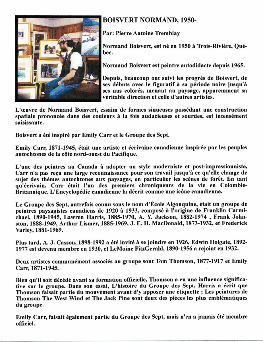 BOISVERT NORMAND, BOISVERT, 1984 – Galerie 1001